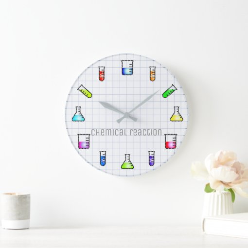 Laboratory Test Tubes Chemistry Lab Work Science Large Clock | Zazzle