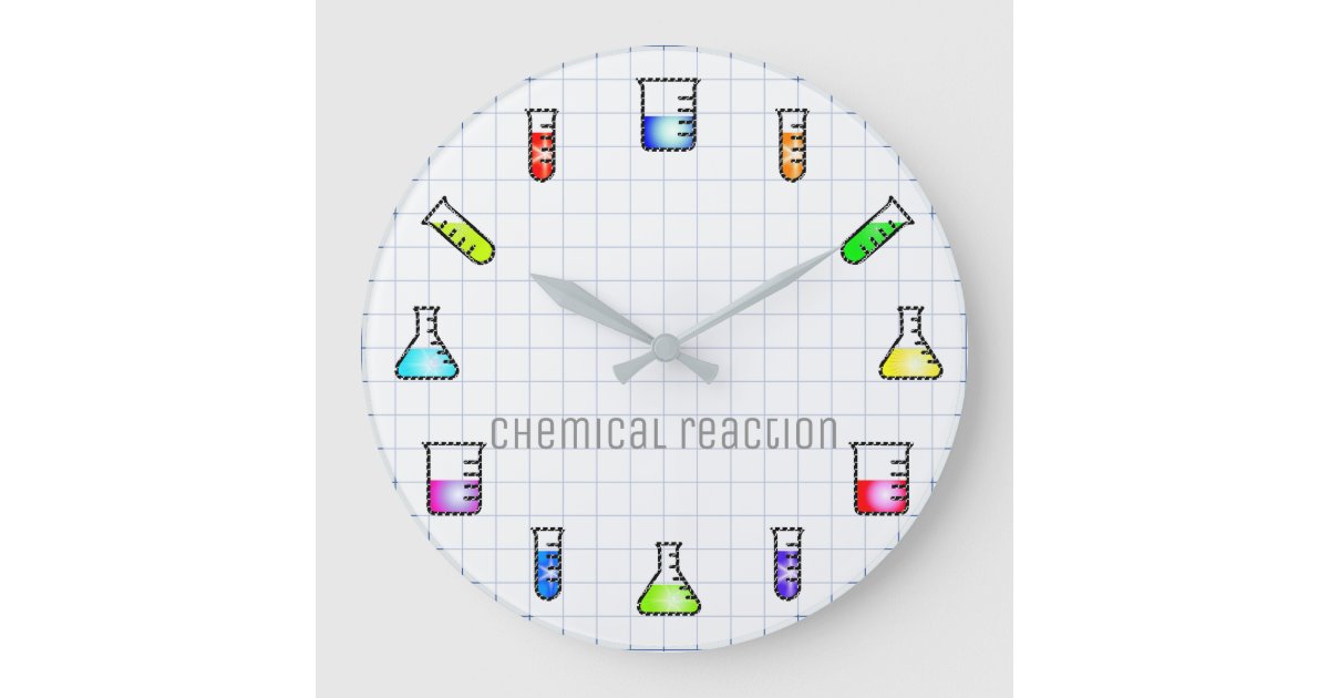 Laboratory Test Tubes Chemistry Lab Work Science Large Clock | Zazzle