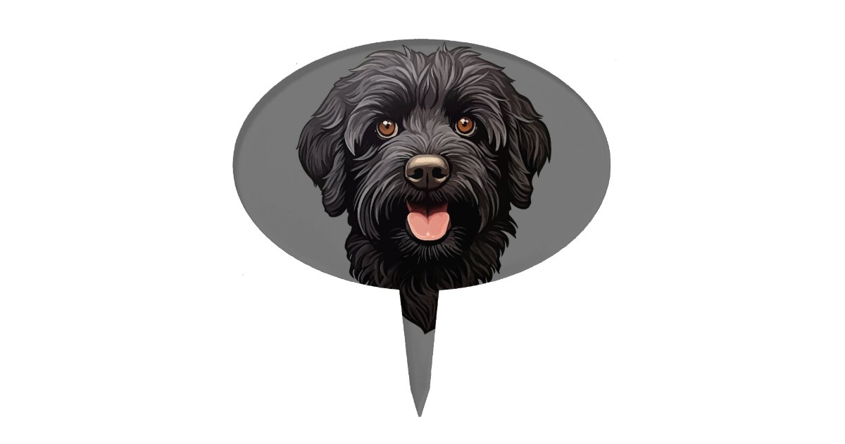 Labradoodle Black Dog Cake Topper | Zazzle
