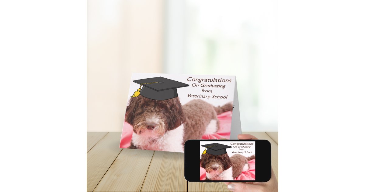 Labradoodle Congratulations From Veterinary School Card | Zazzle