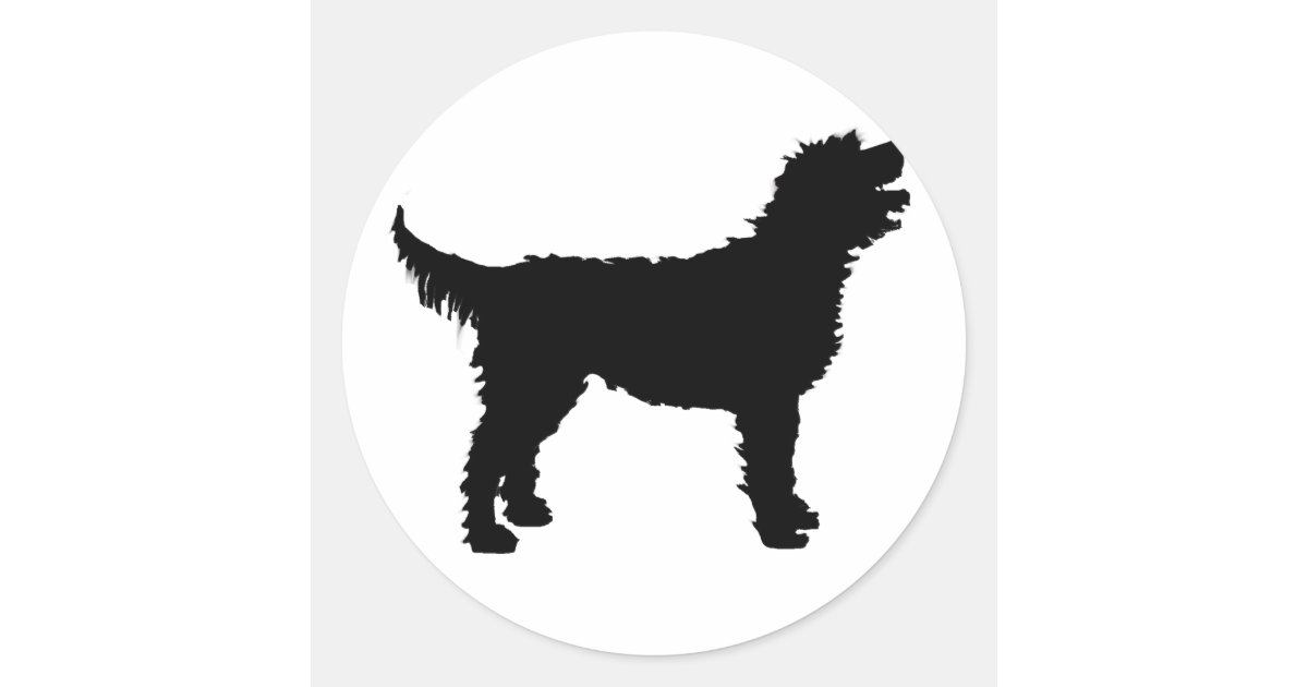 Labradoodle Dog (in black) Classic Round Sticker | Zazzle