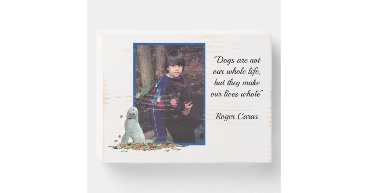Labradoodle Dog In Leaves Dog Quote Wood Box Sign | Zazzle