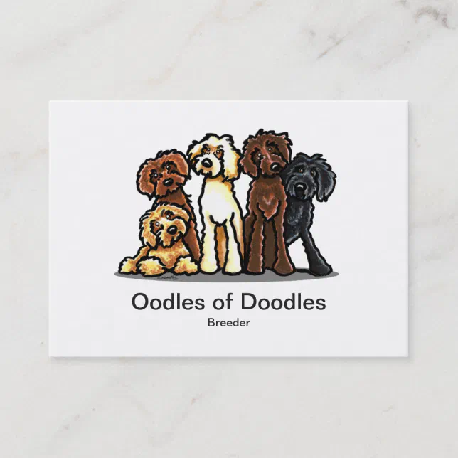 Labradoodle Rainbow White Pet Business Cards | Zazzle