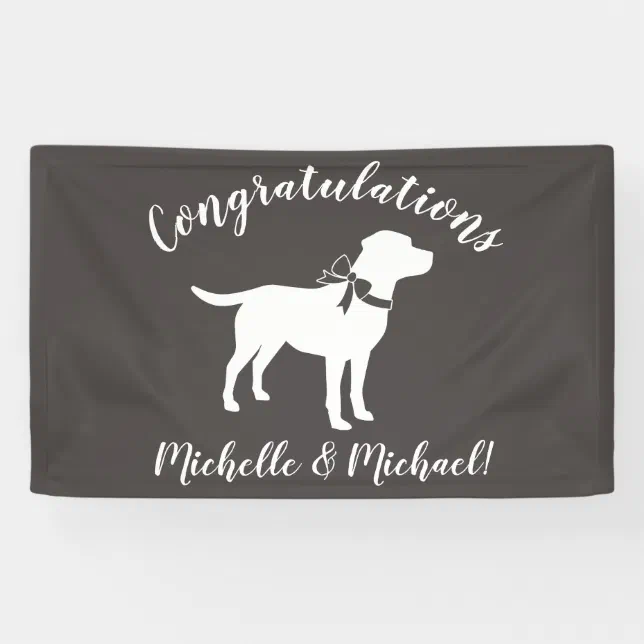 Labrador Dog Baby Shower Lab Grey Gender Neutral Banner | Zazzle
