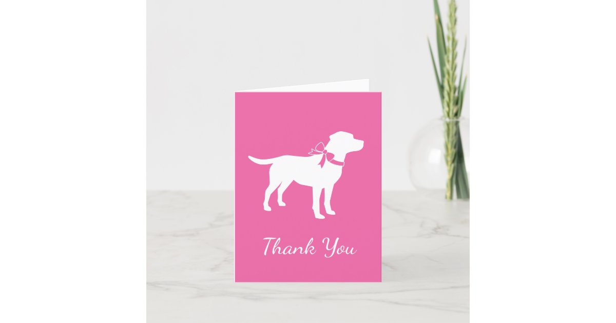 Labrador Dog Baby Shower Pink Girl Lab Thank You Card | Zazzle