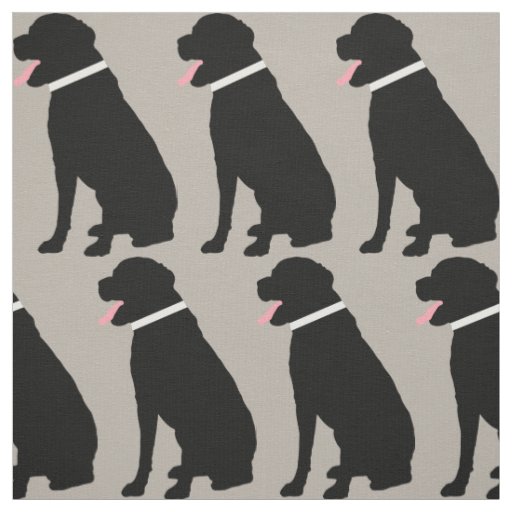 Labrador Dog Black Pattern Fabric | Zazzle