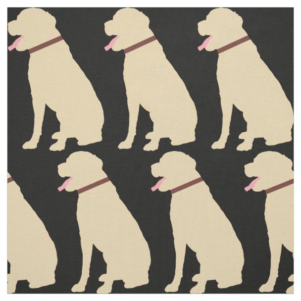 Labrador Dog Black Pattern Fabric | Zazzle.com
