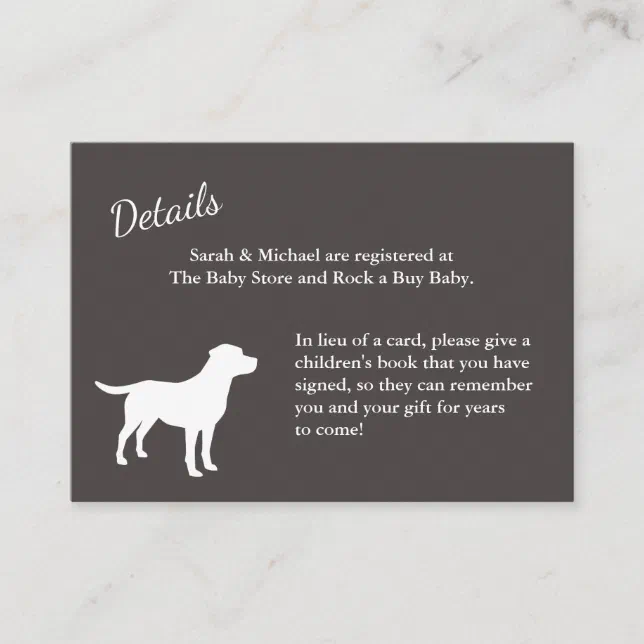 Labrador Dog Theme Baby Shower Gender Neutral Enclosure Card | Zazzle