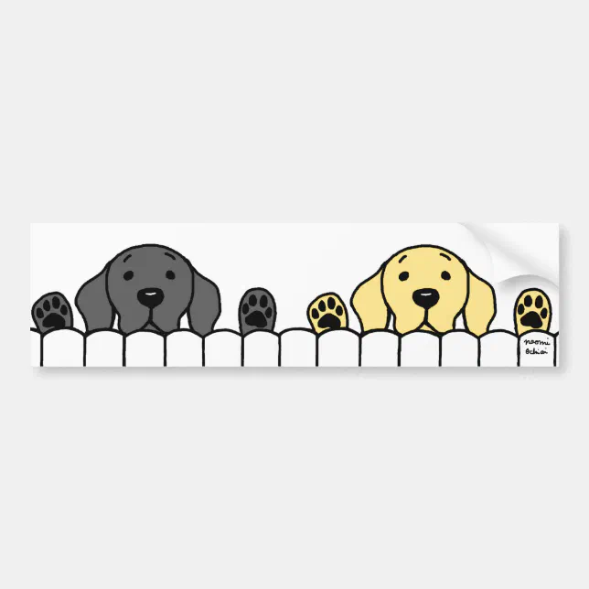 Labrador Duo Watching You Bumper Sticker | Zazzle