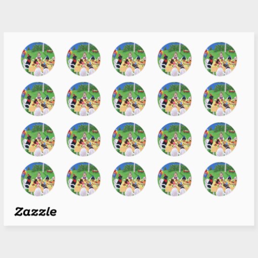 Labrador Party Classic Round Sticker | Zazzle