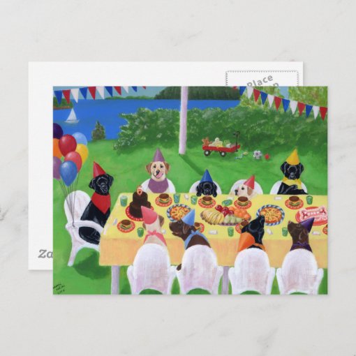 Labrador Party Postcard | Zazzle