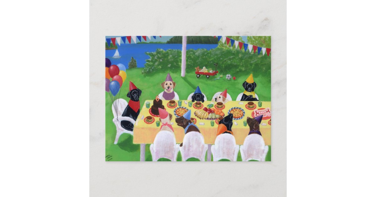 Labrador Party Postcard | Zazzle