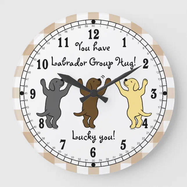Labrador Puppies Group Hug Large Clock | Zazzle