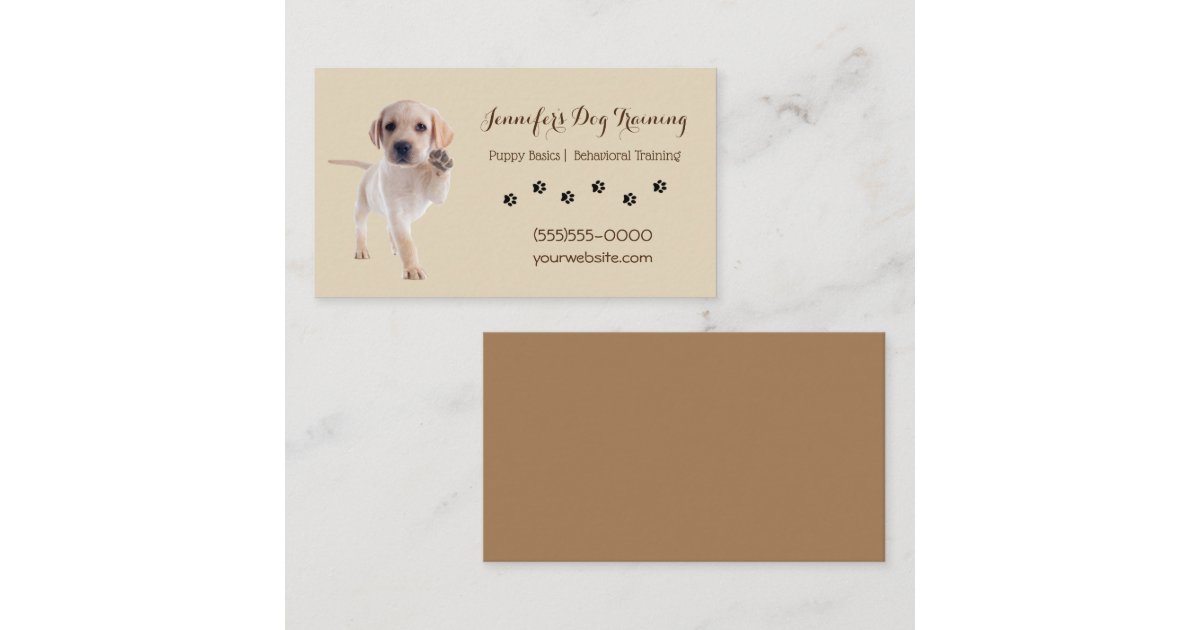 Labrador Puppy Paw Prints Canine Dog Training Pet Business Card | Zazzle