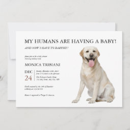 Labrador Retriever Baby Shower Minimalist Invitation | Zazzle