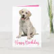 Labrador Retriever Birthday Yellow Lab Puppy Dog Card | Zazzle