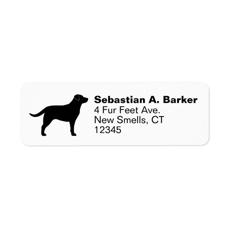 Labrador Retriever Black Lab Dog Return Address Label | Zazzle