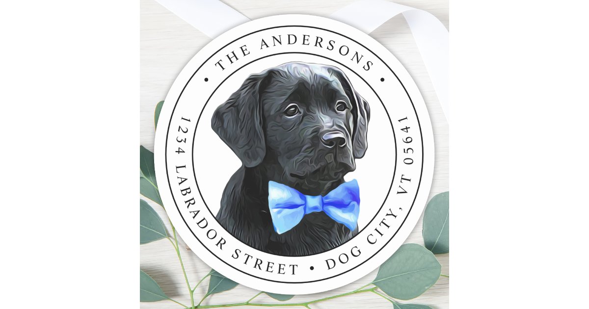 Labrador Retriever Black Lab Return Address Label | Zazzle