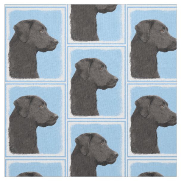 Black Labrador Retriever Puppy Fabric | Zazzle