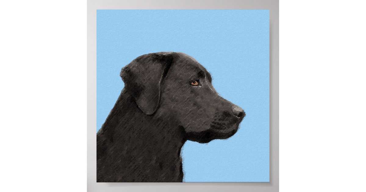 Labrador Retriever Black Painting Original Dog Art Poster | Zazzle