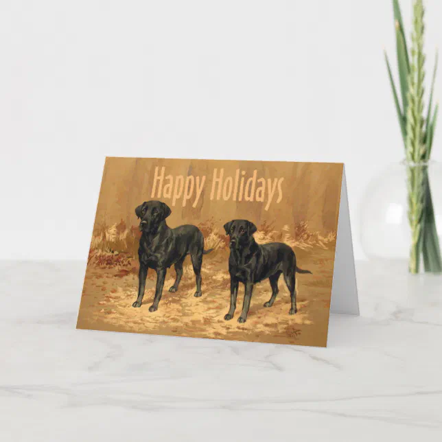 Labrador Retriever Christmas Card Vintage | Zazzle