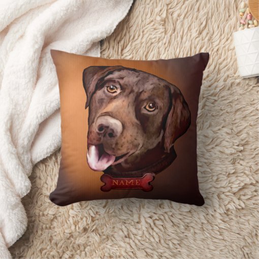 Labrador retriever dog - brown vintage pillows | Zazzle