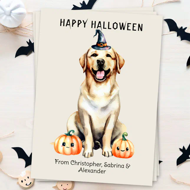 Labrador Retriever Dog Happy Halloween Holiday Card | Zazzle