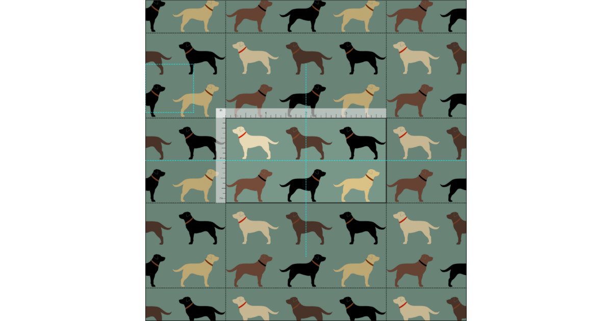 Labrador Retriever Dog Silhouettes Pattern Labs Fabric | Zazzle