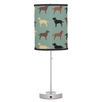 Labrador Retriever Dog Silhouettes Pattern Labs Table Lamp | Zazzle