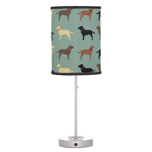 Labrador Retriever Dog Silhouettes Pattern Labs Table Lamp | Zazzle