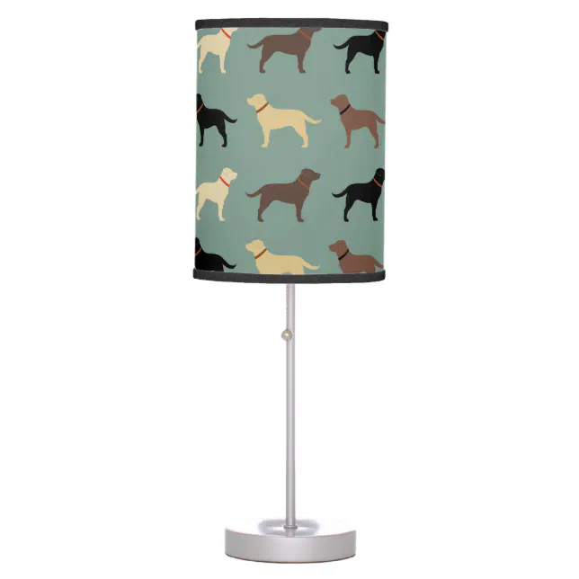 Labrador Retriever Dog Silhouettes Pattern Labs Table Lamp | Zazzle
