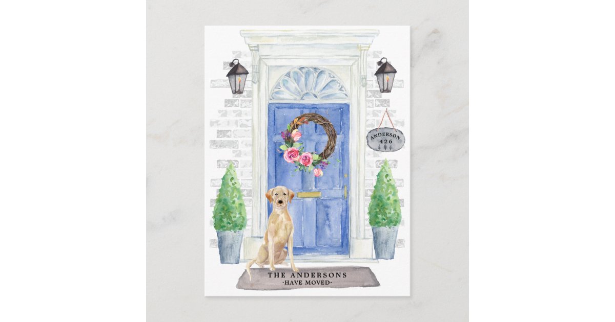 Labrador Retriever Moving Announcement Postcard | Zazzle