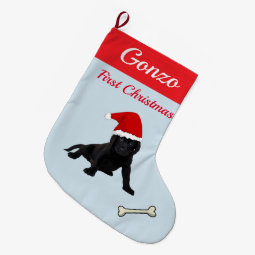 Labrador Retriever Puppy Large Christmas Stocking | Zazzle