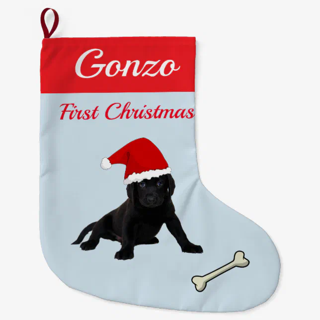 Labrador Retriever Puppy Large Christmas Stocking | Zazzle