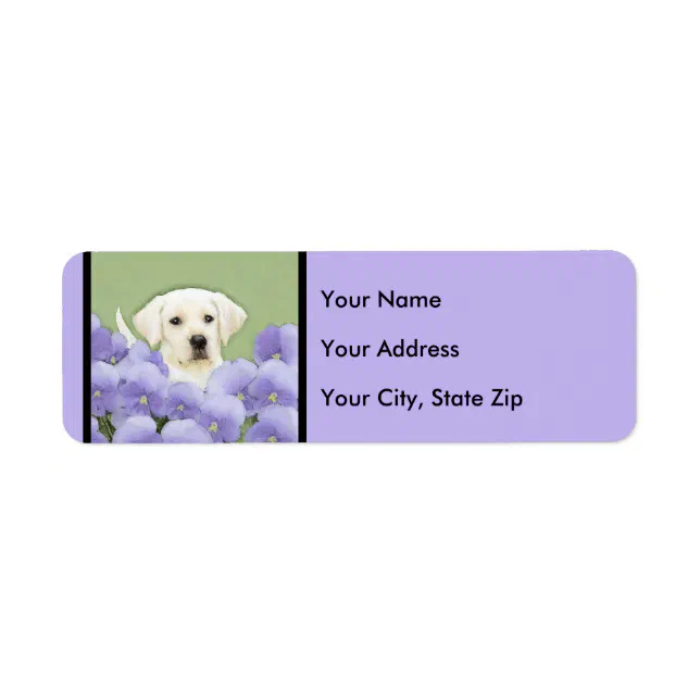 Labrador Retriever Puppy Painting Original Dog Art Label | Zazzle