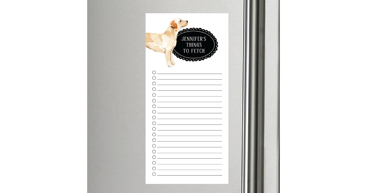 Labrador Retriever Shopping List Magnetic Notepad | Zazzle