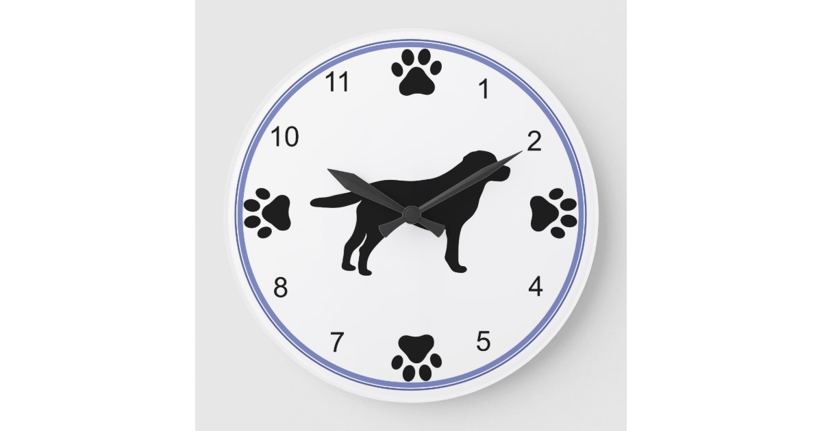 Labrador Retriever Silhouette Clock | Zazzle