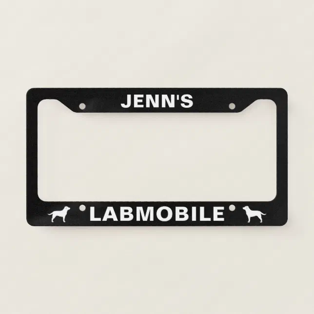 Labrador Retriever Silhouettes Labmobile Custom License Plate Frame ...