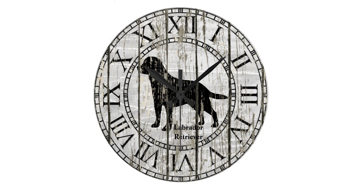 Labrador Retriever Weathered Wood Large Clock | Zazzle.com