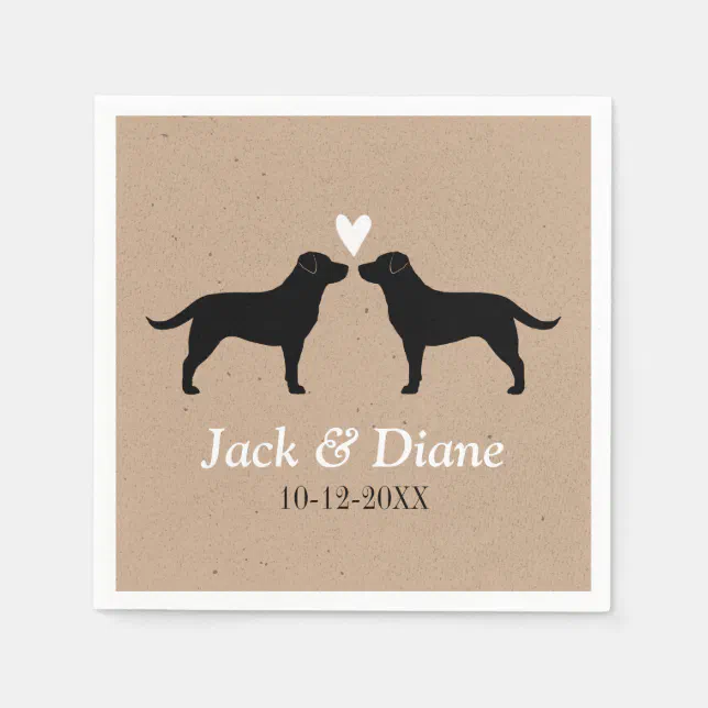 Labrador Retrievers Wedding Couple Personalized Paper Napkins | Zazzle