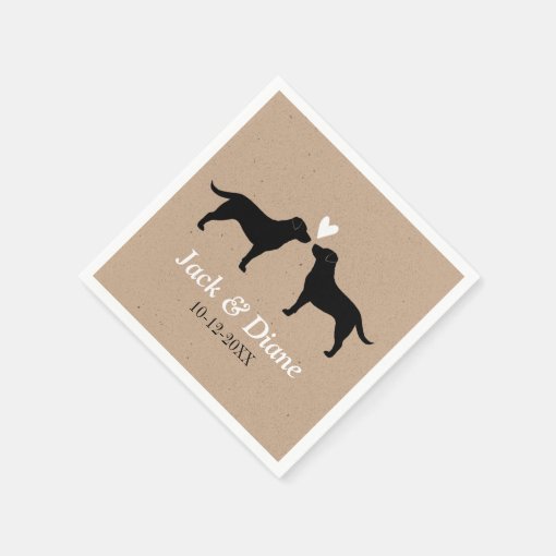 Labrador Retrievers Wedding Couple Personalized Paper Napkins | Zazzle