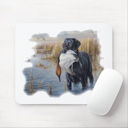 Labrador with Duck- Duck Hunting Mouse Pad | Zazzle