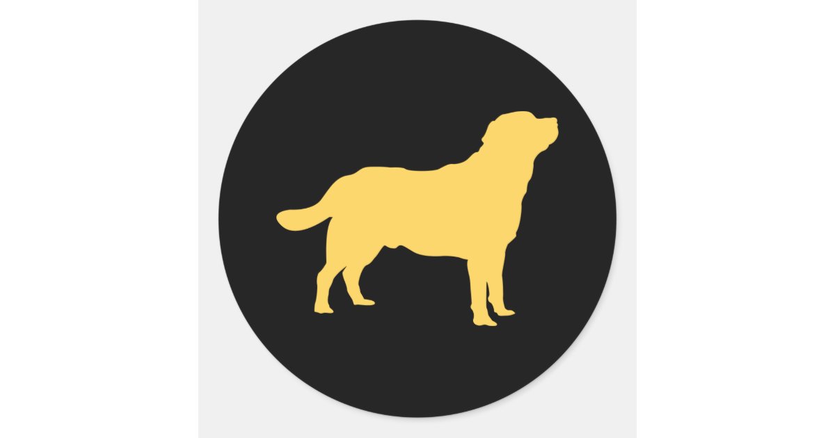 Labrador Yellow Standing Lab Silhouette Classic Round Sticker | Zazzle