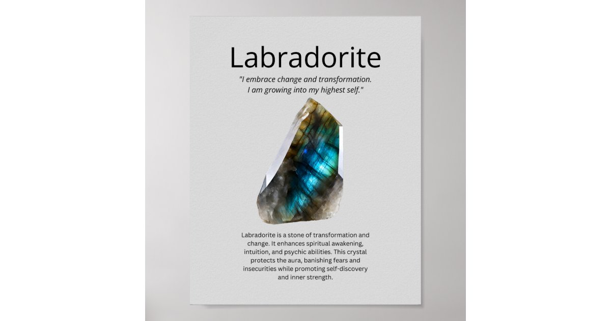 Labradorite Crystal Meaning Poster | Zazzle