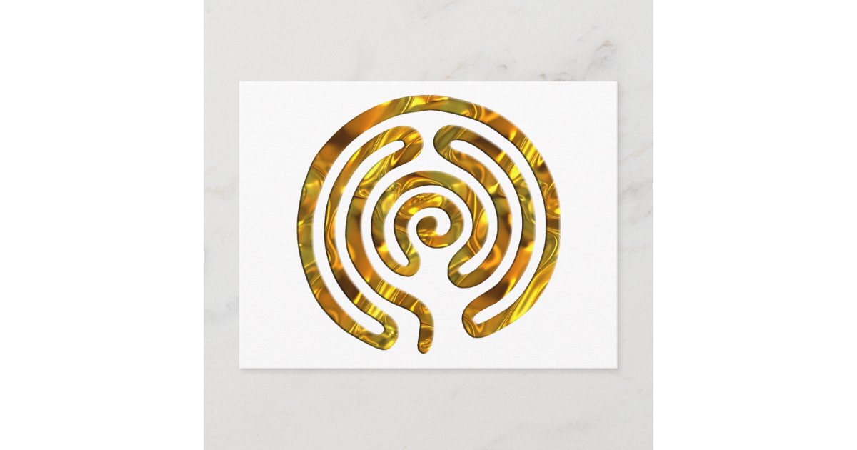 Labyrinth GOLD | make your own background Postcard | Zazzle