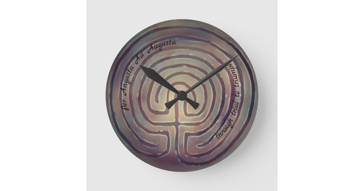 Labyrinth Symbol Round Clock | Zazzle