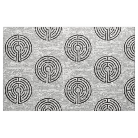 Red Labyrinth Maze Geometric Fabric | Zazzle