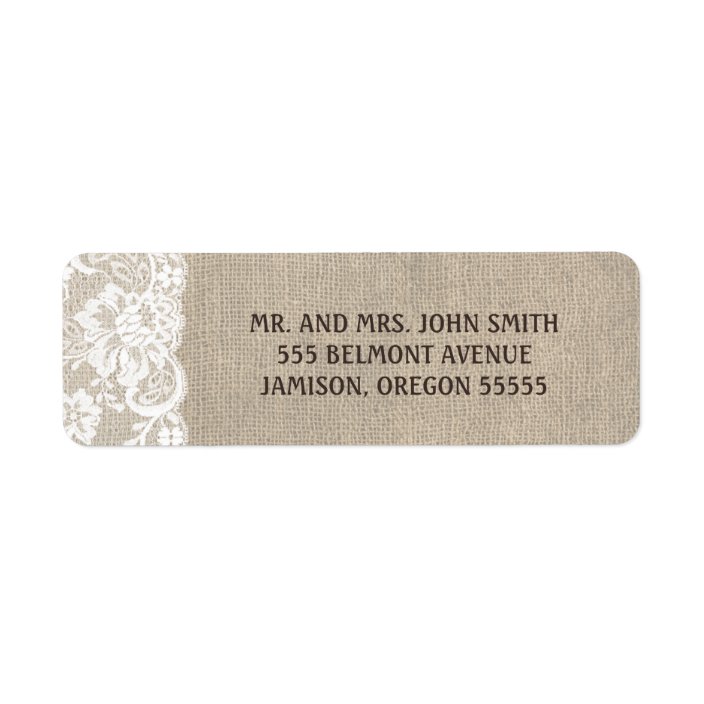 Lace and Burlap Address Labels | Zazzle.com