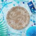 Lace and Burlap Shabby Chic Paper Plates | Zazzle