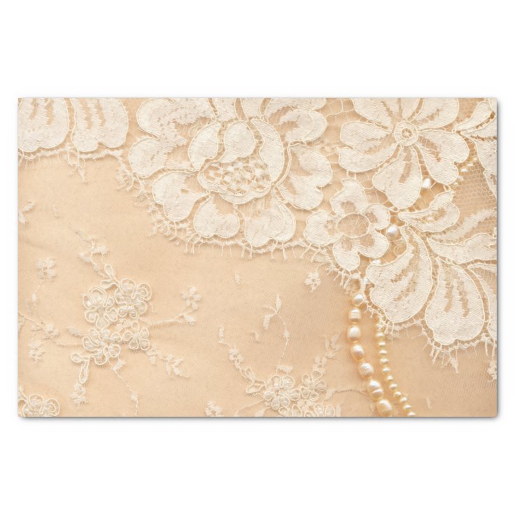 Lace and Pearls Tissue Paper | Zazzle